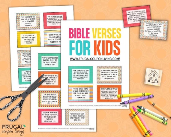 Kids Scripture Cards Printable | Memory Bible Verse Cards for Kids | 20 ...