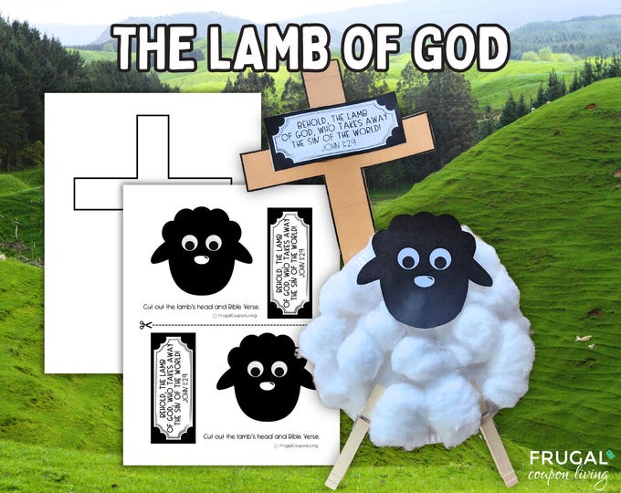 Easter Handprint Craft, Printable Lamb of God Passover Card, Religious ...