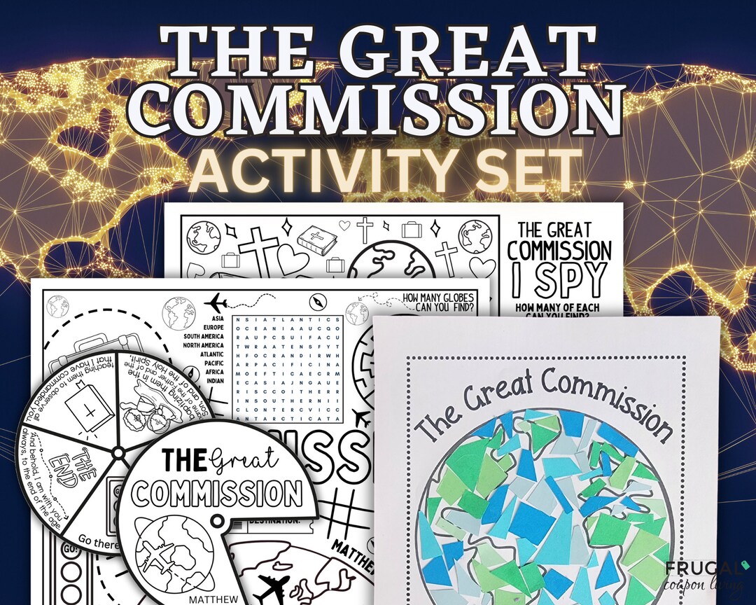 The Great Commission of Jesus Church Activity Sheets for Kids,- Matthew ...