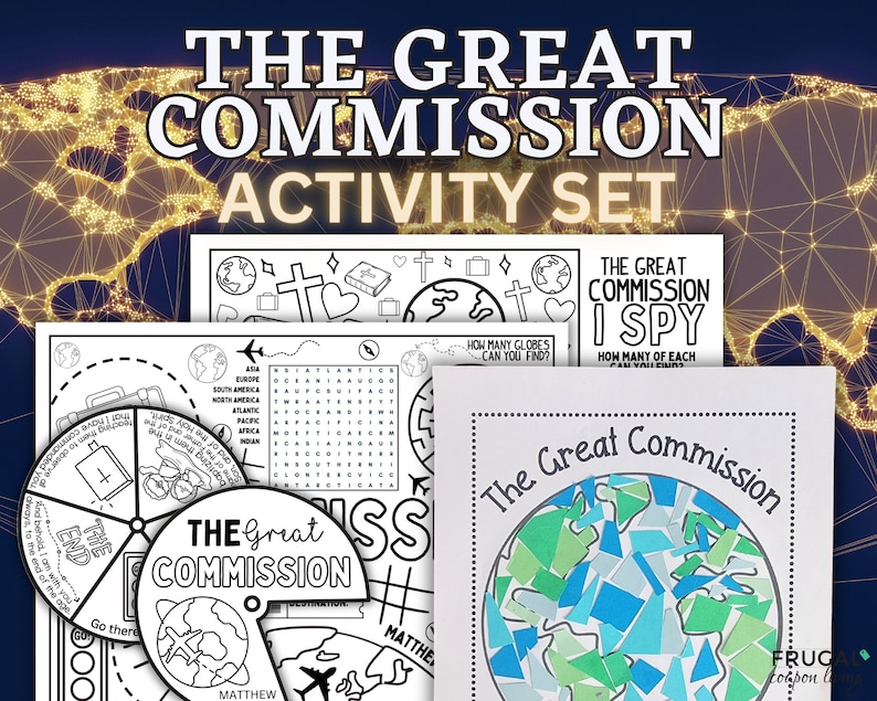 The Great Commission of Jesus Church Activity Sheets for Kids,- Matthew ...