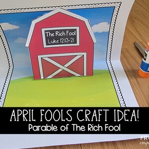 Parable of the Rich Fool Craft | Fools Bible Lesson Luke 12:13-21 ...