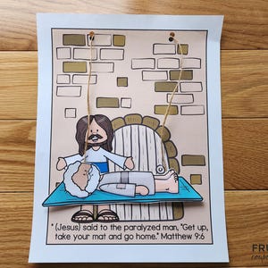 Jesus Heals a Paralyzed Man Craft, Printable Miracles of Jesus Activity ...