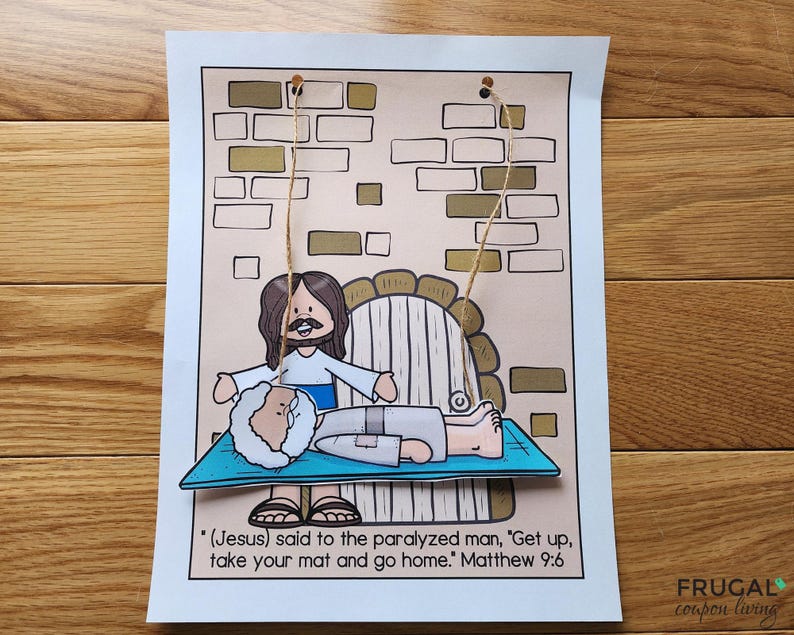Jesus Heals a Paralyzed Man Craft, Printable Miracles of Jesus Activity ...