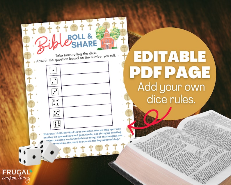 Bible Roll and Share Dice Game Printable Youth Group or - Etsy
