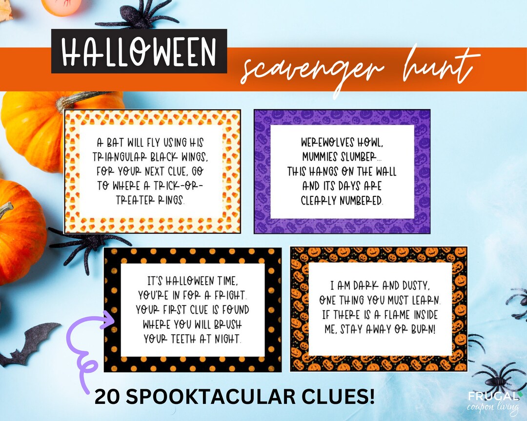 Halloween Scavenger Hunt for Kids, Indoor & Outdoor Halloween Treasure ...
