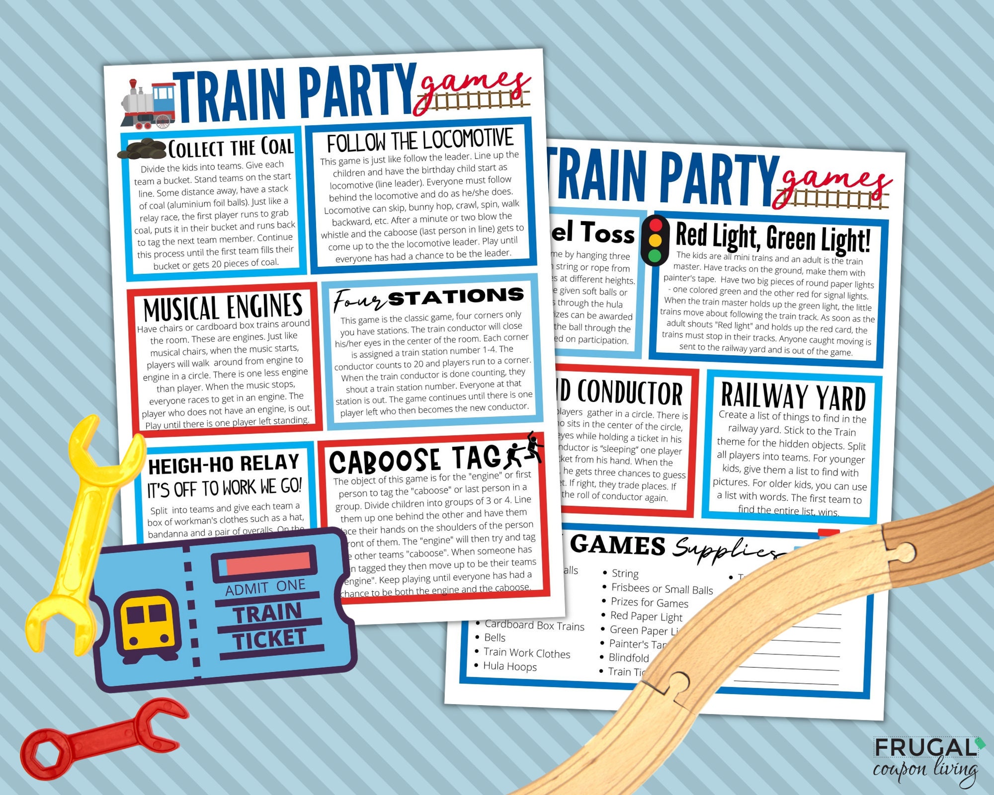 Train Birthday Party Games Directions & Supply List 10 Train - Etsy