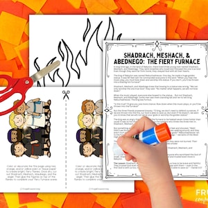 Shadrach Meshach Abednego Craft for Kids, Fiery Furnace Bible Activity ...