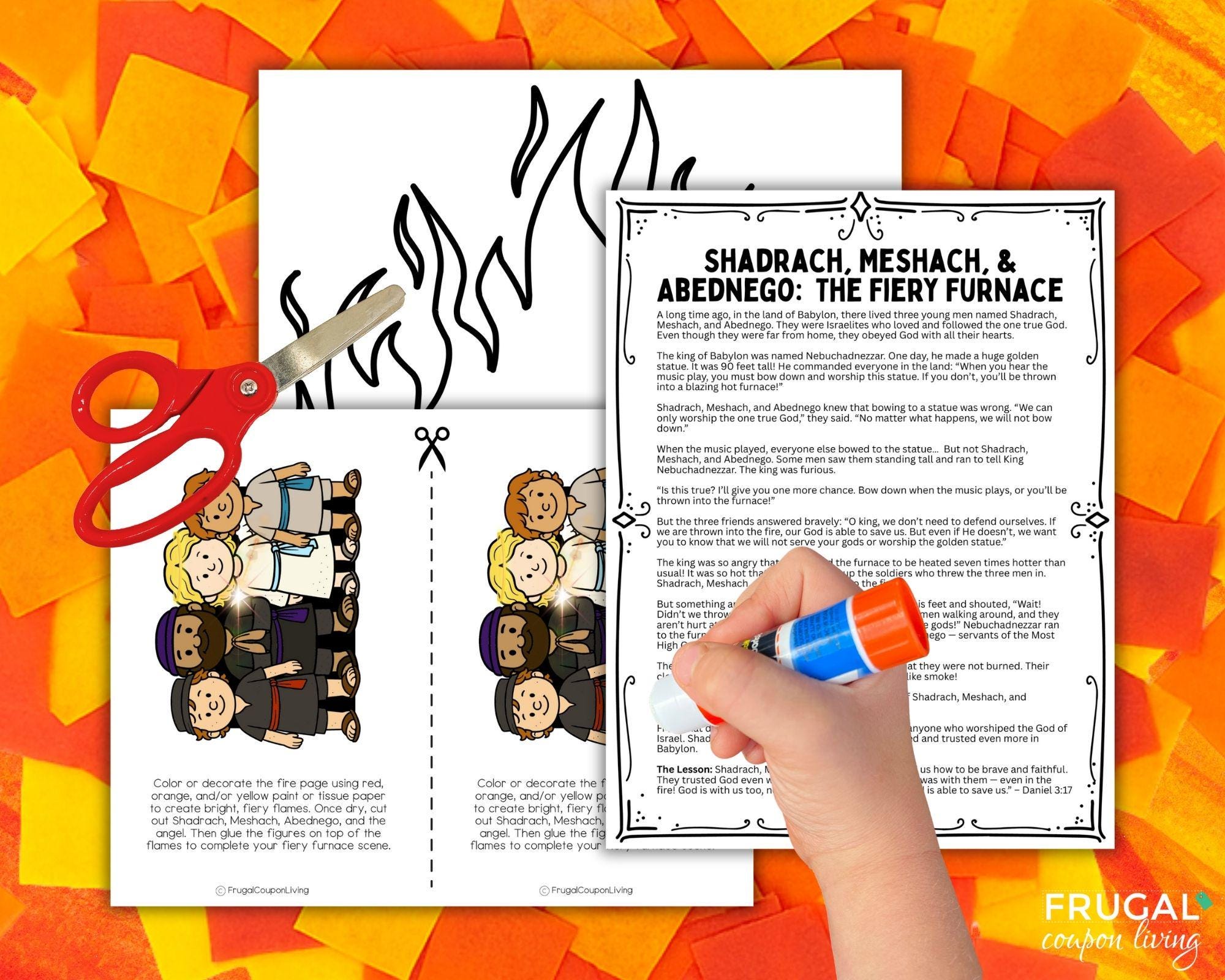 Shadrach Meshach Abednego Craft for Kids, Fiery Furnace Bible Activity ...