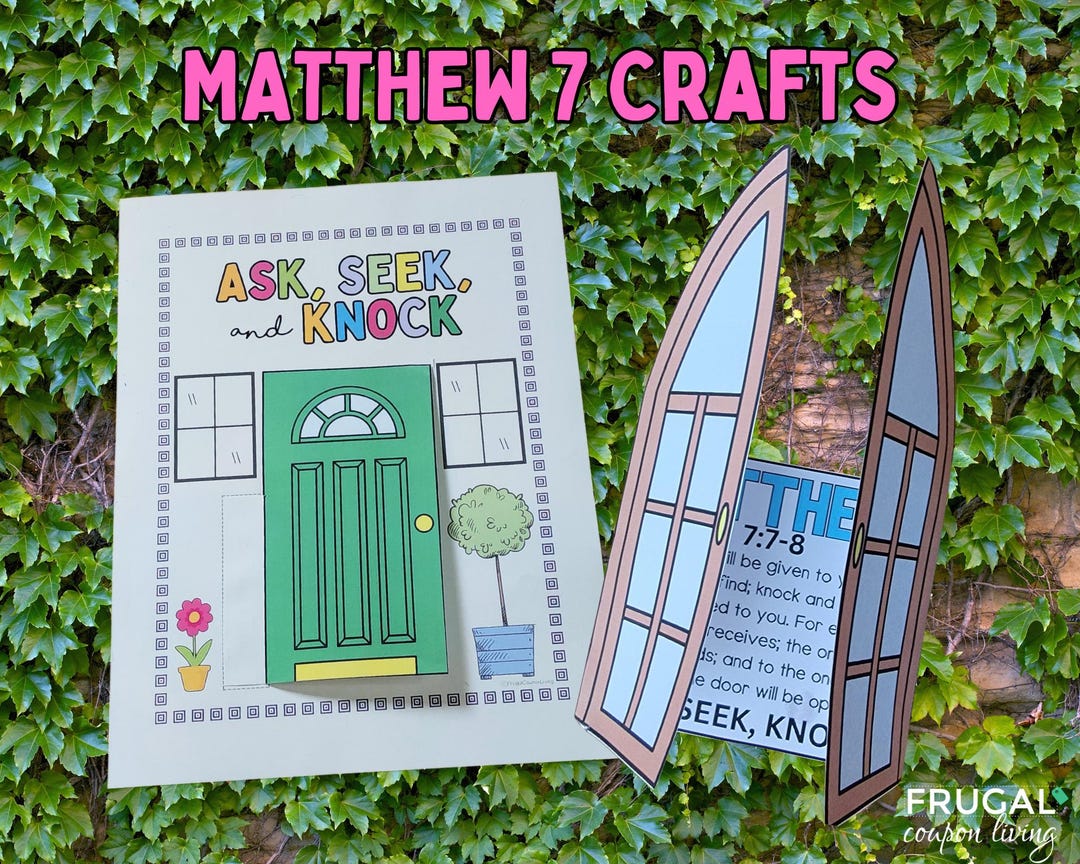 Ask Seek Knock Craft for Kids, Sermon on the Mount Sunday School Set of ...