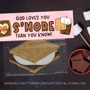 Christian Gift Tag S'mores Bag Topper Printable | Christian Bag Topper ...