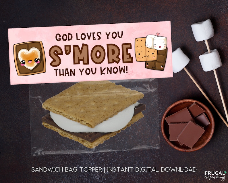 Christian Gift Tag S'mores Bag Topper Printable - Etsy