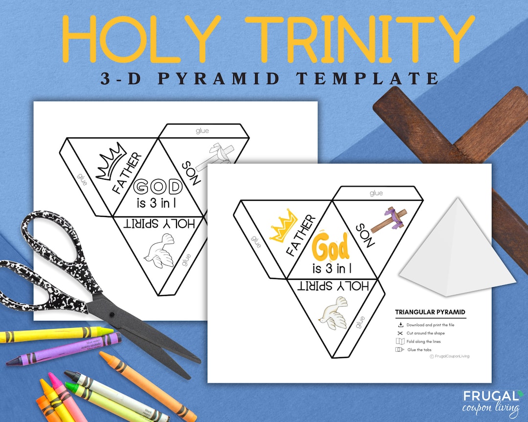 Holy Trinity Pyramid Printable Template, God 3-in-1 Trinity Sunday ...