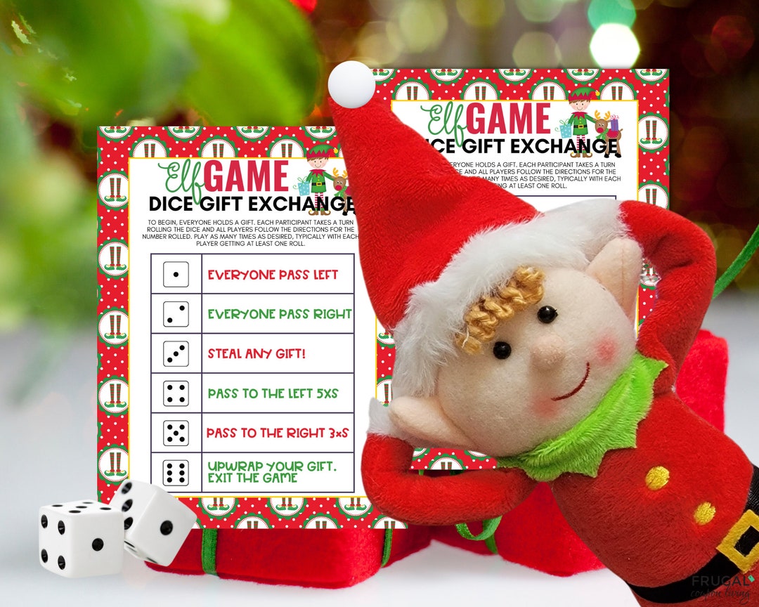 Christmas Elf Gift Exchange Dice Game Christmas White - Etsy