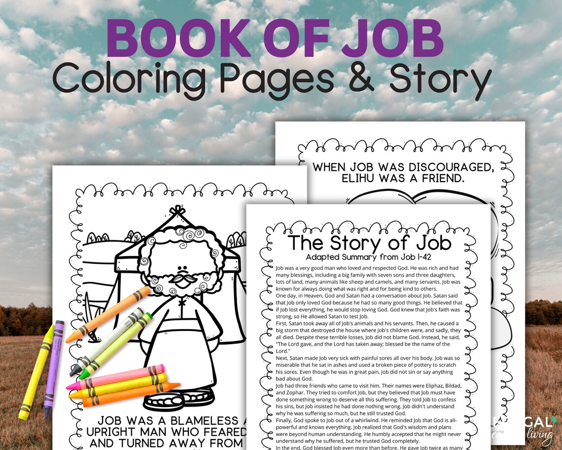 The Book of Job Craft Set Printable, Cute Bible Activities for Kids ...