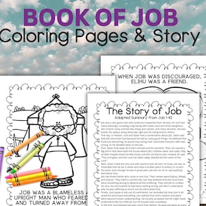 The Book of Job Craft Set Printable, Cute Bible Activities for Kids ...