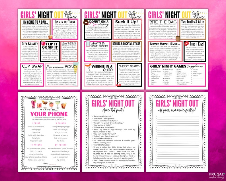 Girls Night Games Printable 17 Ladies Night Out Games - Etsy