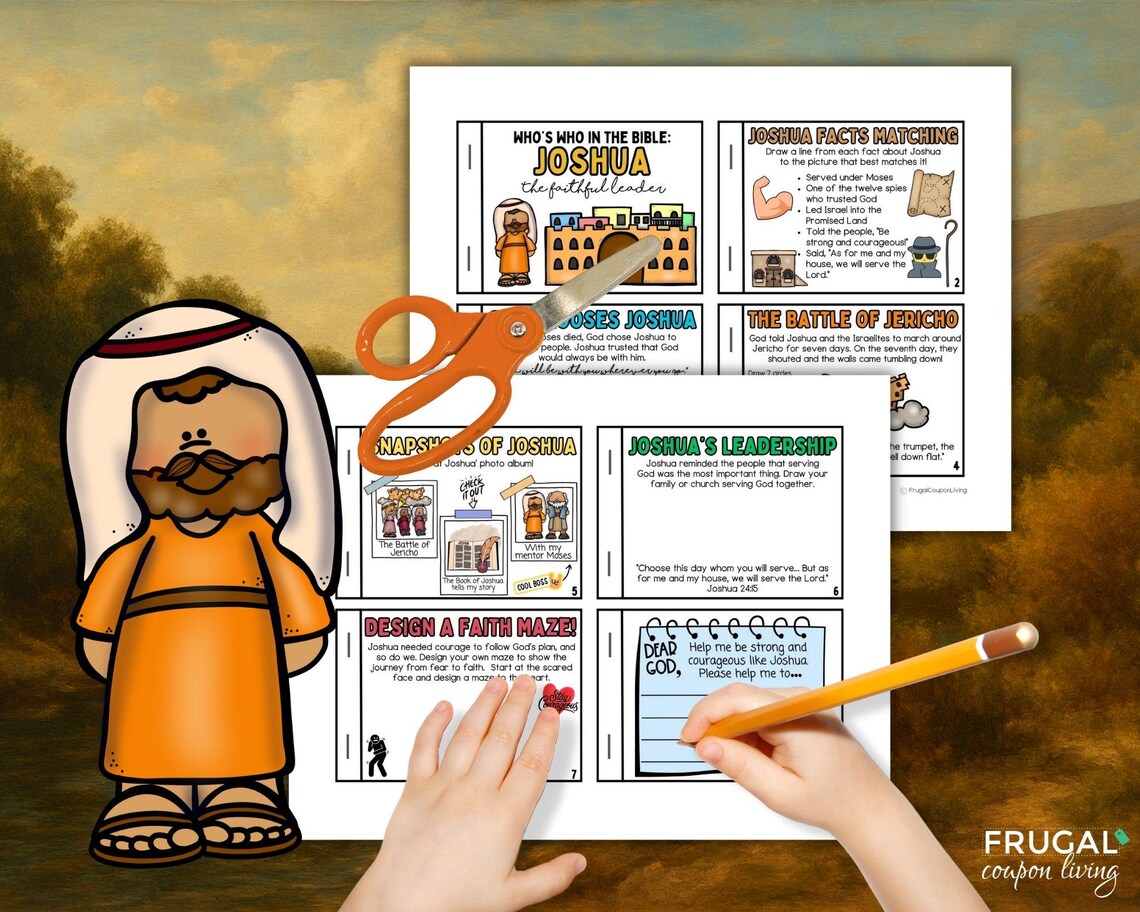 Joshua Mini Story Book Printable, Kids' Character Study Joshua in the ...