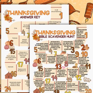 Thanksgiving Scavenger Hunt, Christian Thanksgiving Trivia Printable ...