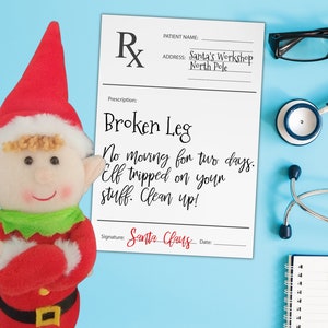 4 Elf Prescriptions RX From Santa | Official Elf Doctor Note | Sick Elf ...