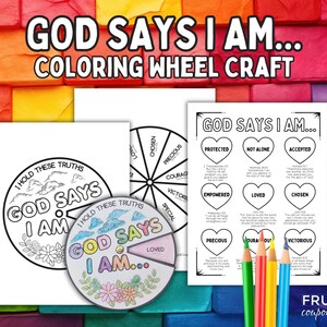 Identity in Christ Coloring Wheel for Kids, Teaching Biblical Truths ...