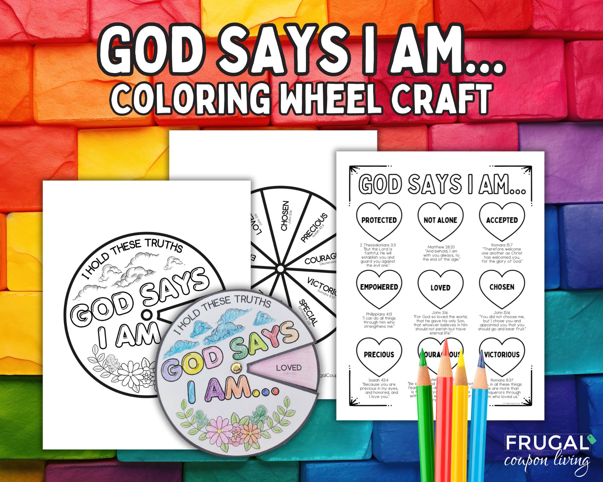 Identity in Christ Coloring Wheel for Kids, Teaching God's Promises ...
