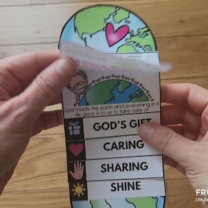 Christian Earth Day Flipbook Printable Craft, God's Creation Adam & Eve ...