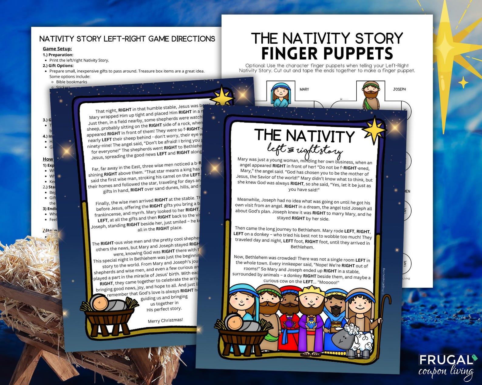 Nativity Story Left Right Christmas Game, Advent Right Left Game, Kids ...