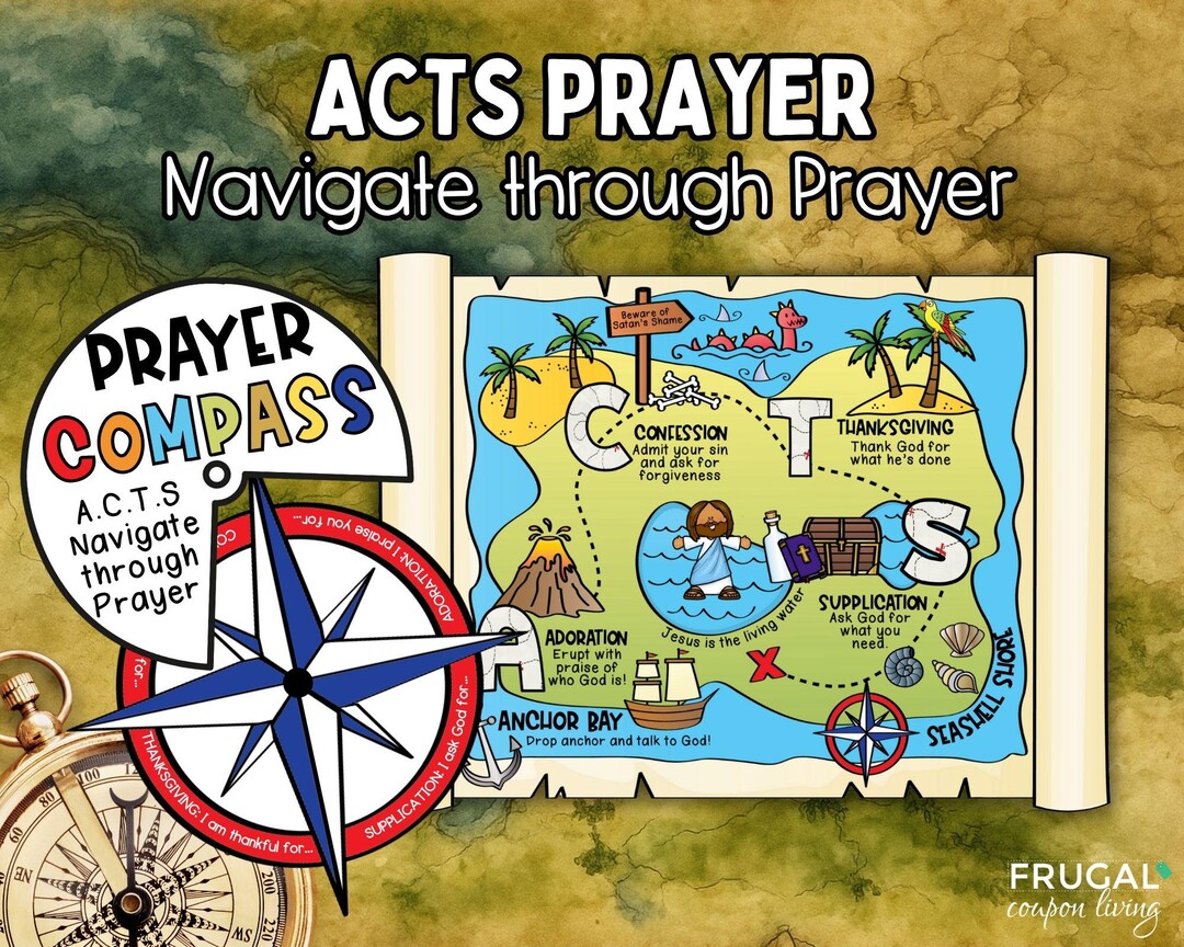 How to Pray ACTS Prayer, Navigate ACTS Method Prayer Model Coloring ...