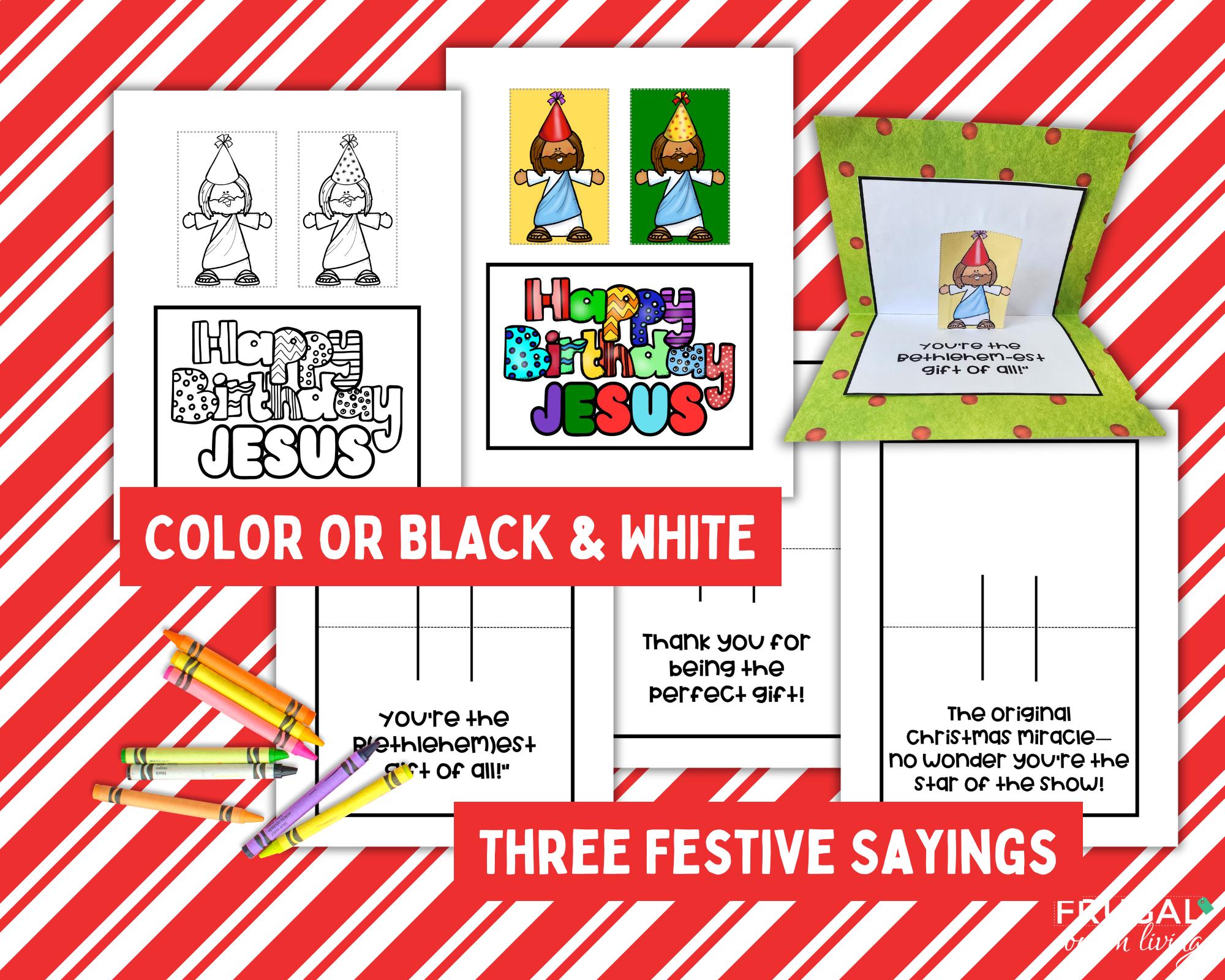 Happy Birthday Jesus Card, Birth of Jesus Christmas Birthday Card ...