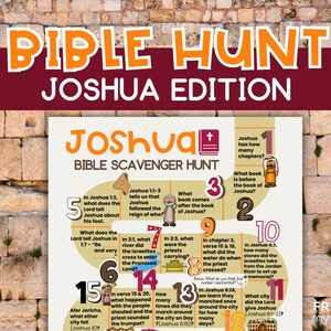 Bible Scavenger Hunt Book of Joshua Summary Trivia Game, Joshua Bible ...