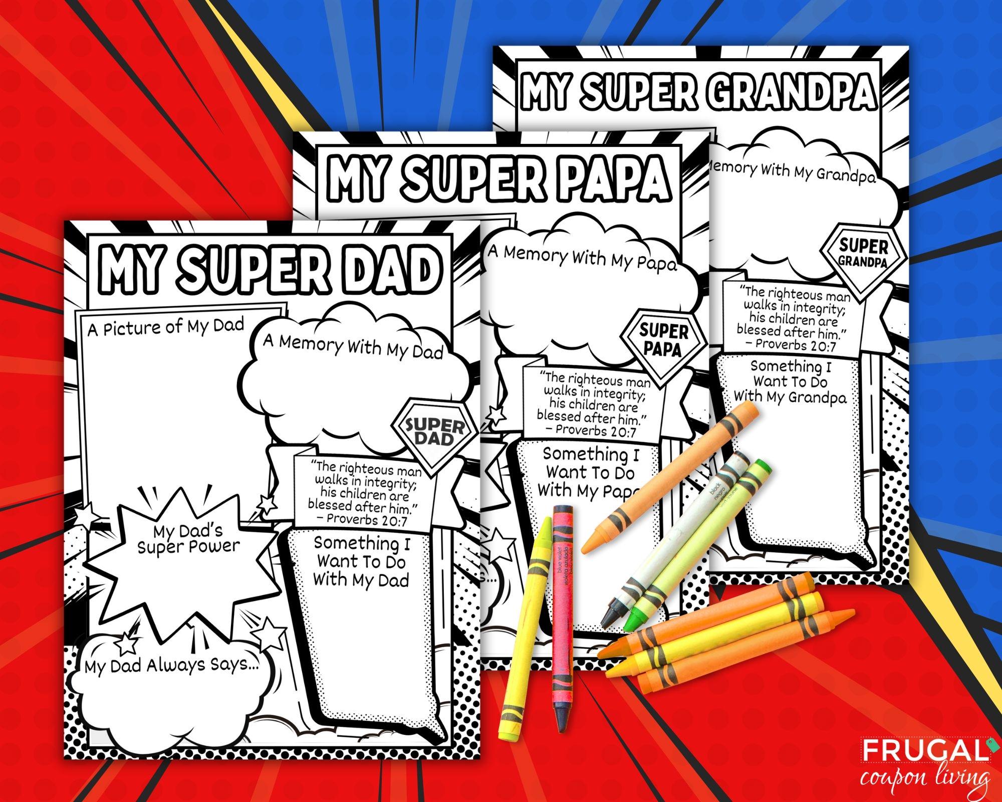 Superhero Father's Day Craft Printable, Father's Day Bible Craft for ...