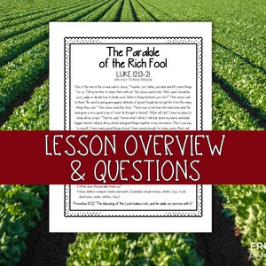 Parable of the Rich Fool Craft | Fools Bible Lesson Luke 12:13-21 ...