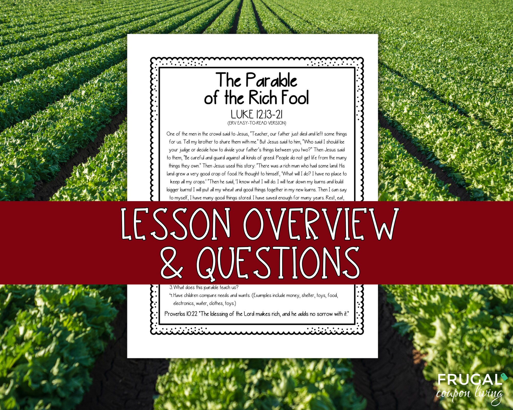 Parable of the Rich Fool Craft | Fools Bible Lesson Luke 12:13-21 ...