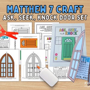 Ask Seek Knock Craft for Kids, Sermon on the Mount Sunday School Set of ...