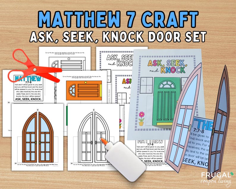 Ask Seek Knock Craft for Kids, Sermon on the Mount Sunday School Set of ...