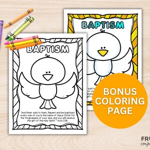 Dove Craft for Sunday School, Acts 2:38 Faith-based Baptism Craft for ...