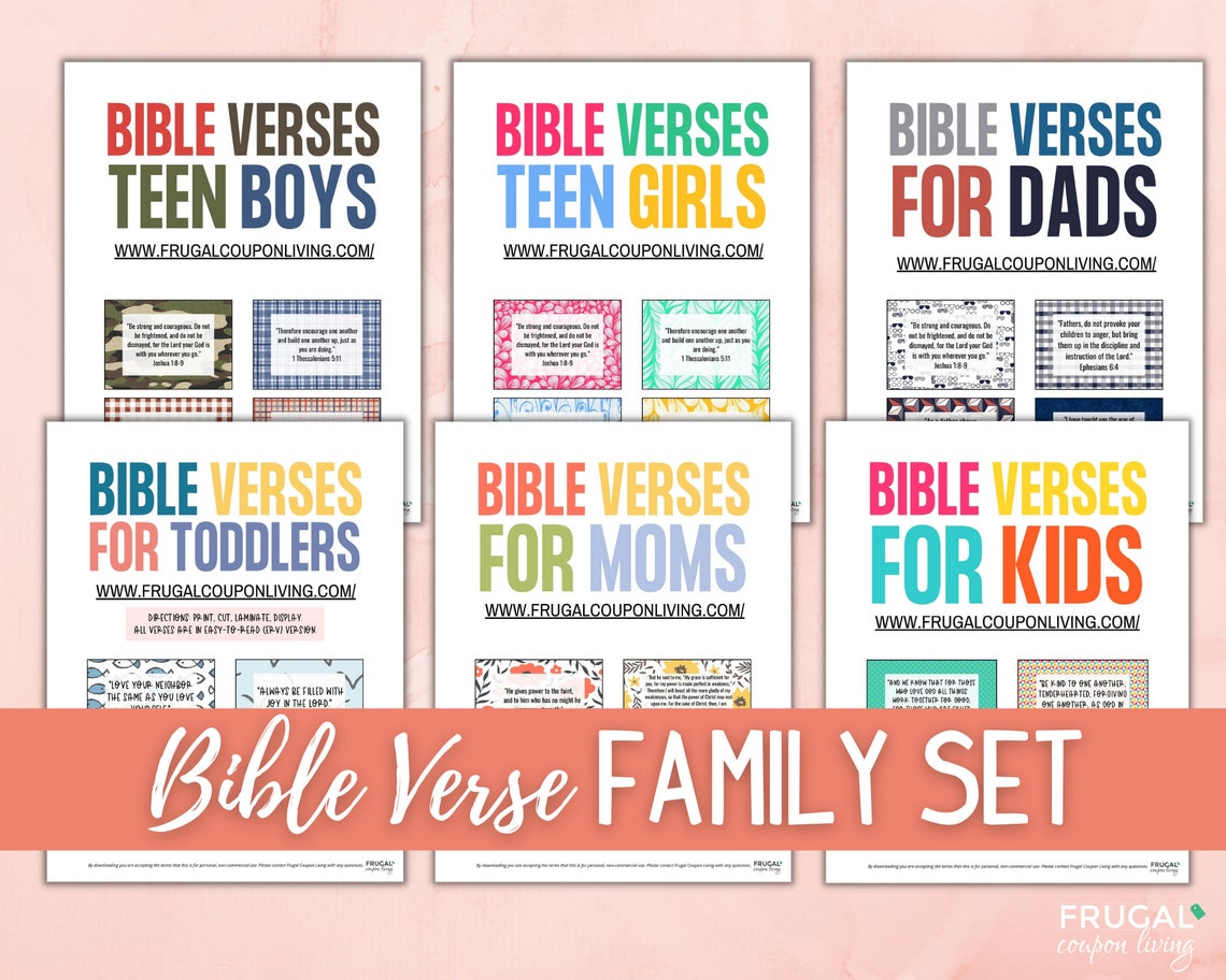 Memory Bible Verse Cards for the Whole Family Printable 120 | Etsy
