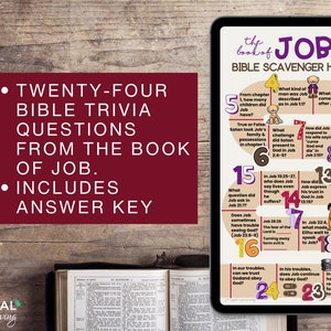 Bible Scavenger Hunt Book of Job Summary Trivia Game Job Bible Treasure ...