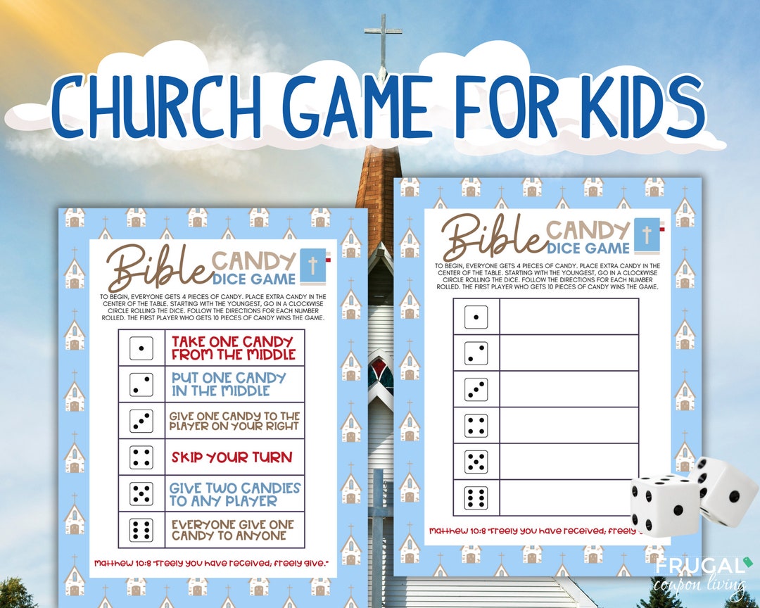 Candy Dice Game for Church | Editable Dice Game Printable Sunday School ...