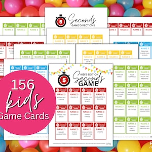 5 Second Game for Kids, 156 Printable Kids Game Cards to Print ...
