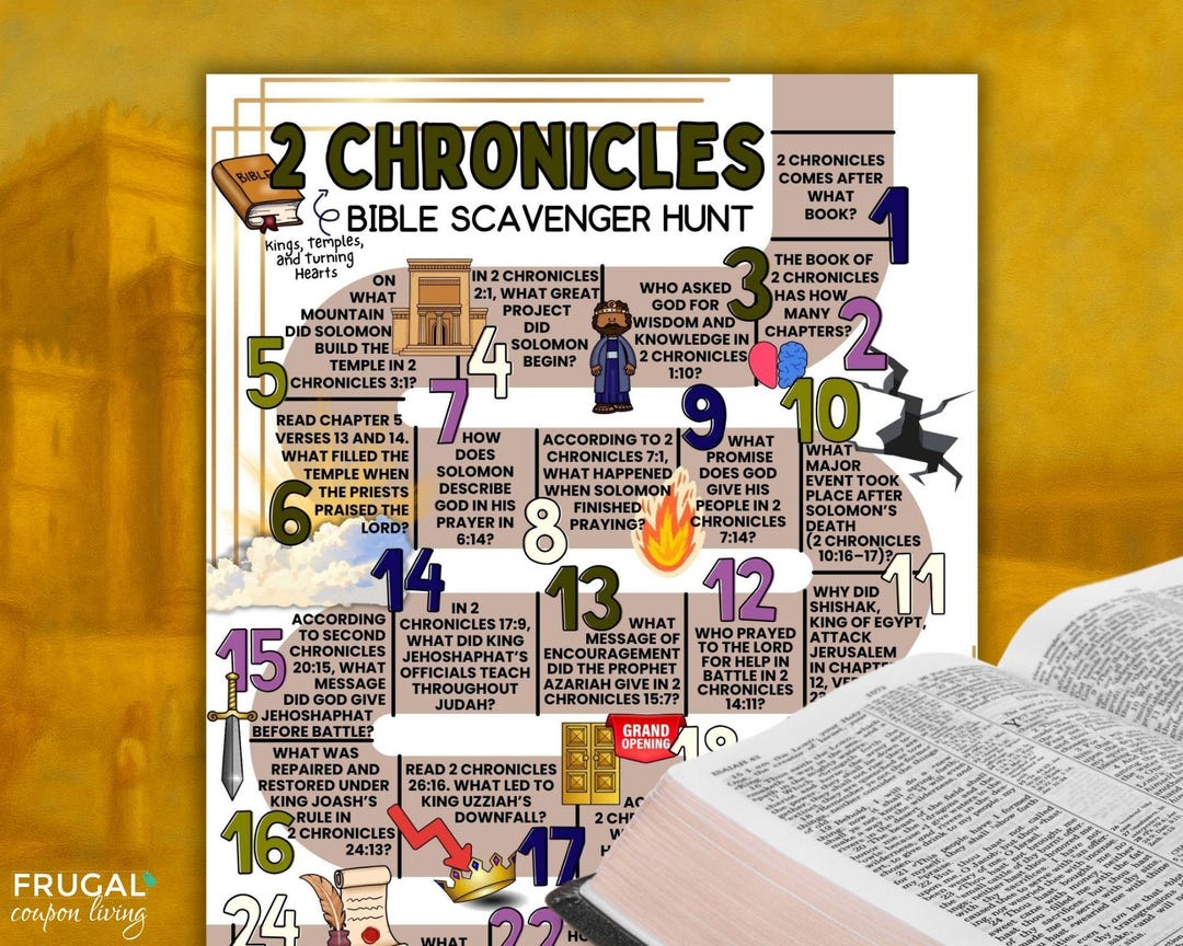 2 Chronicles Bible Scavenger Hunt, Old Testament Trivia Game, Book of ...