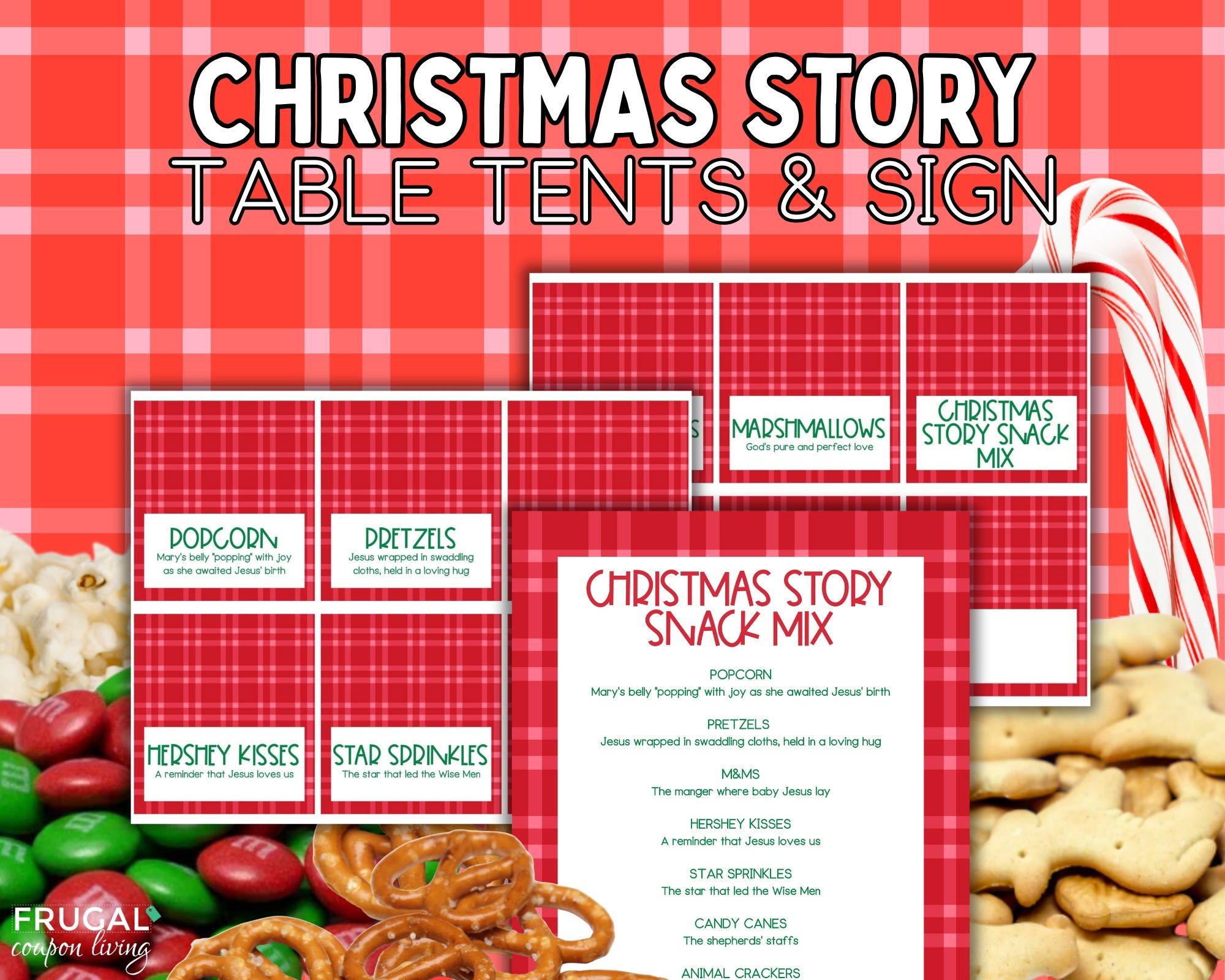 Christmas Story Snack Mix Printable, Nativity Story Snack Mix Gift Tags ...