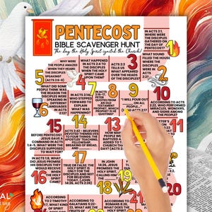 Pentecost Bible Scavenger Hunt, What is Pentecost, Holy Spirit ...