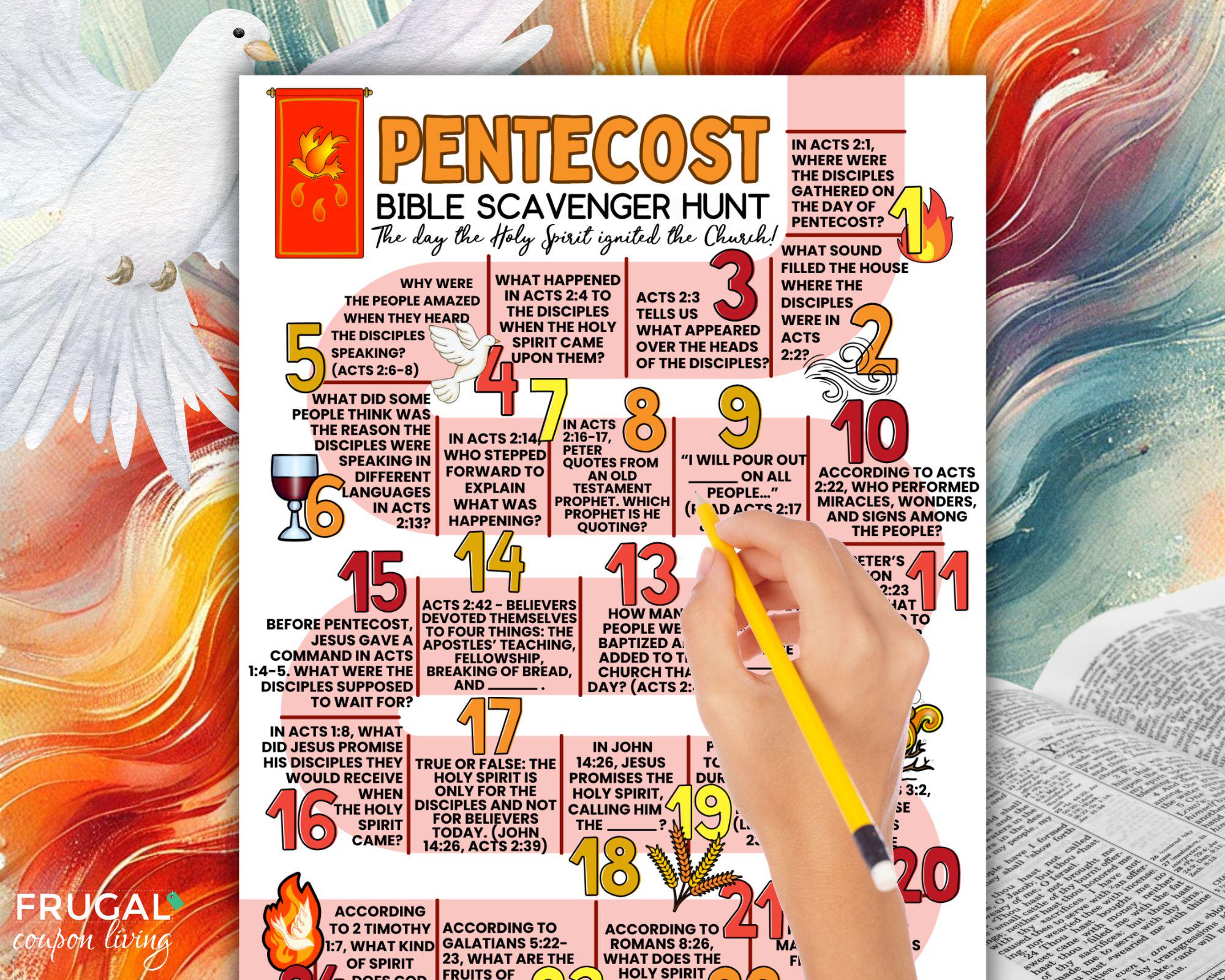 Pentecost Bible Scavenger Hunt, What is Pentecost, Holy Spirit ...
