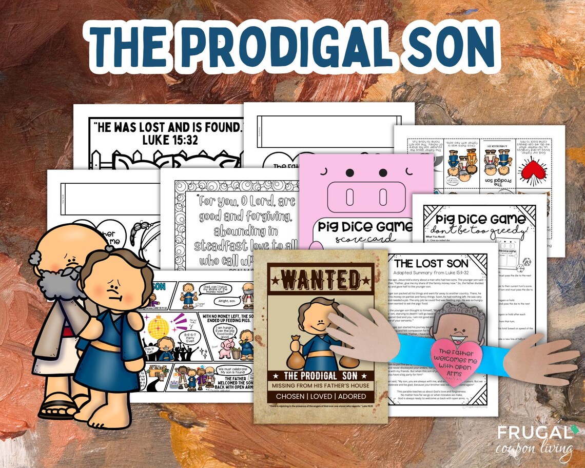 The Prodigal Son Craft Bundle for Kids, Parable Luke 15 the Lost Son ...