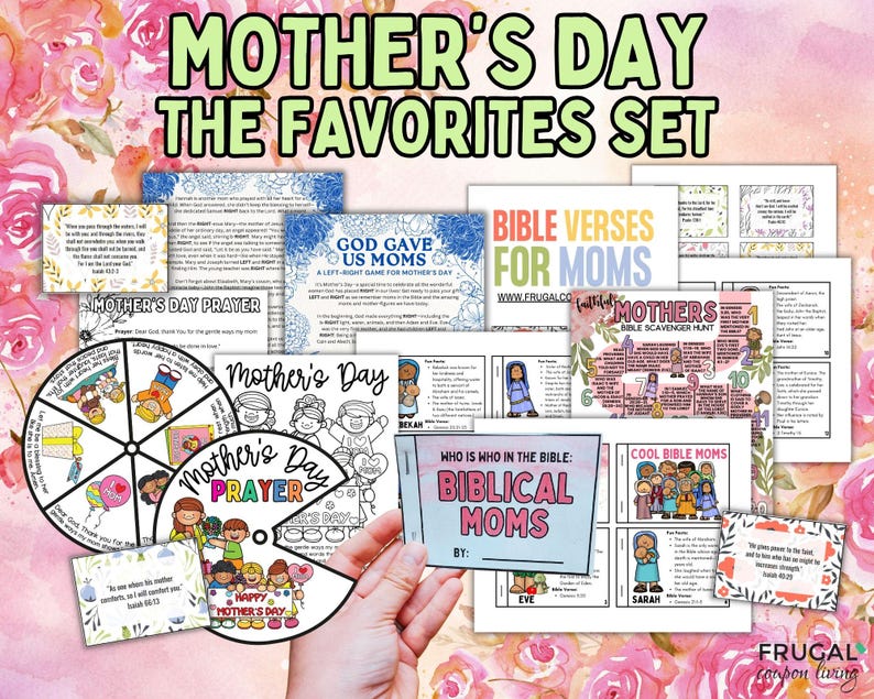 Mother's Day Craft Bundle, 5 Christian Mother's Day Activities, Games ...