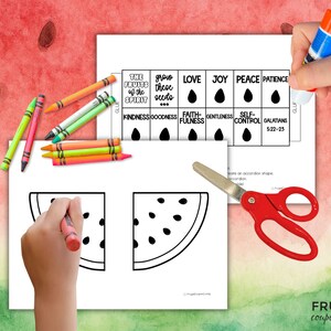 Fruits of the Spirit Craft for Older Kids, VBS Printable Watermelon ...