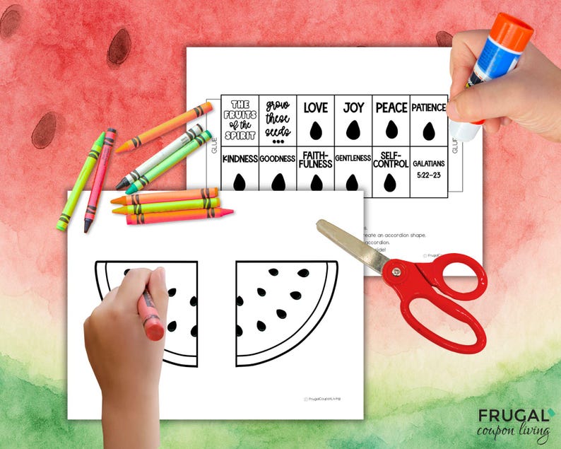 Fruits of the Spirit Craft for Older Kids, VBS Printable Watermelon ...