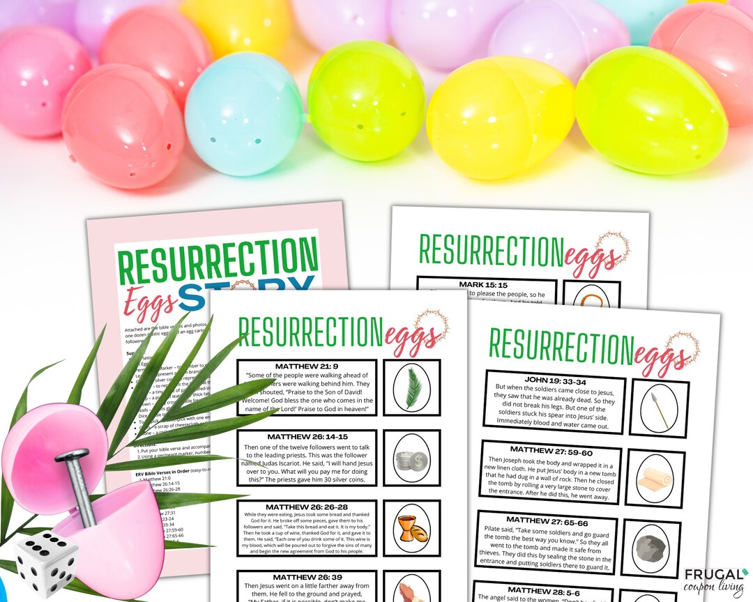 Resurrection Eggs Bible Verses Printable 12 Days of Easter - Etsy