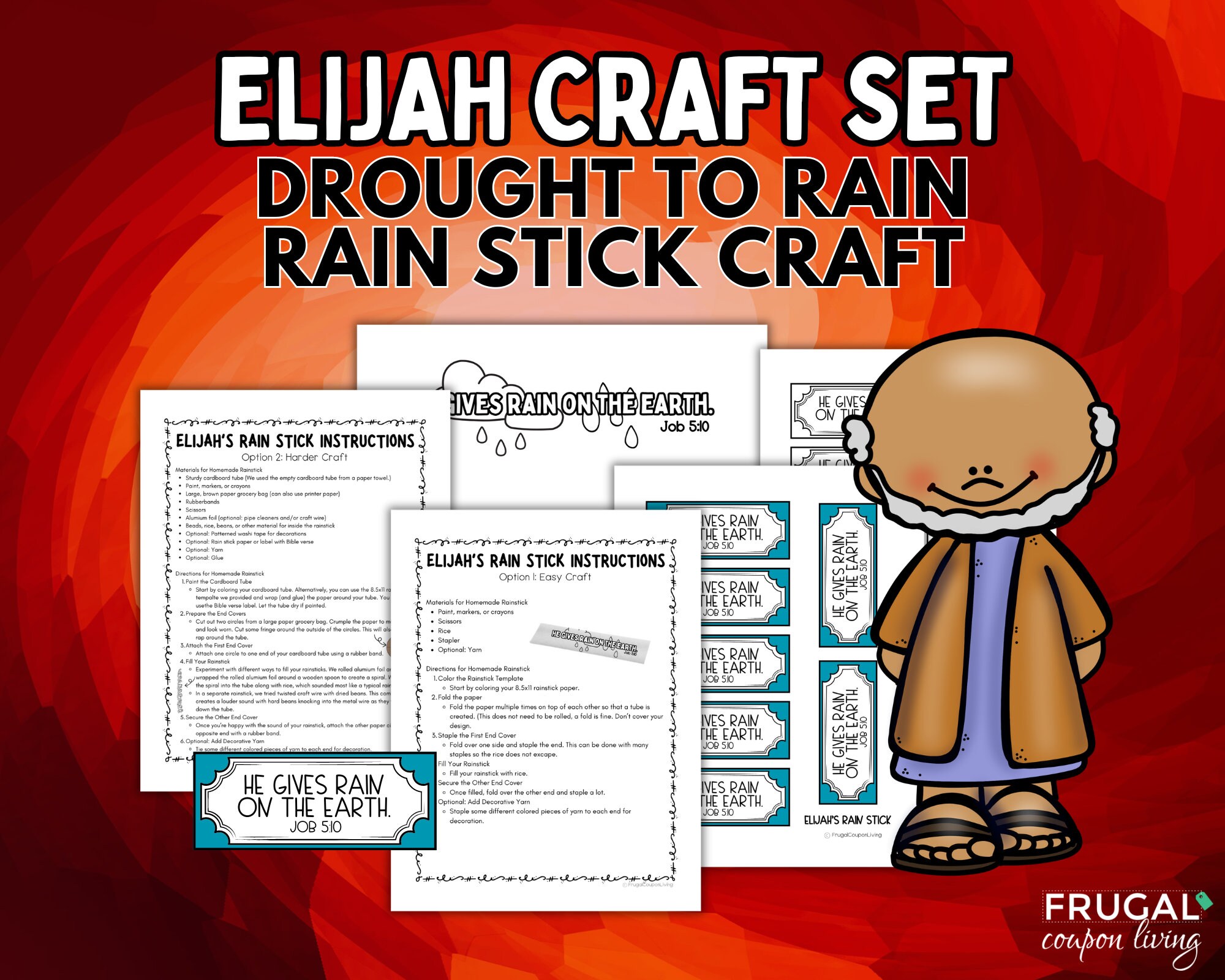 Elijah Crafts Bundle for Kids, 1 Kings Elijah & the Prophets of Baal ...